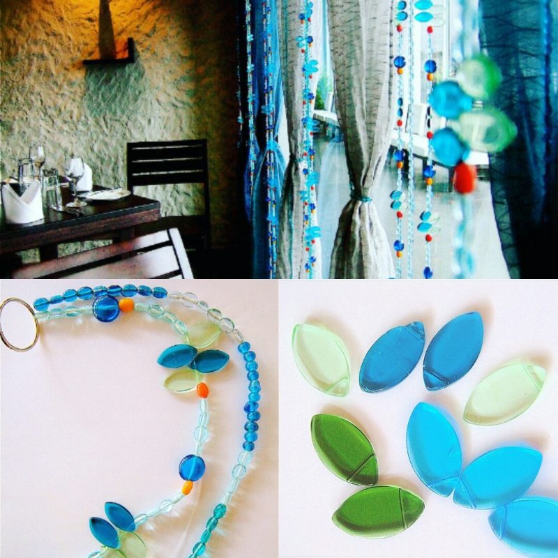 Moroccan Blue Bead Curtain - Restaurant Interior Design Room Divider