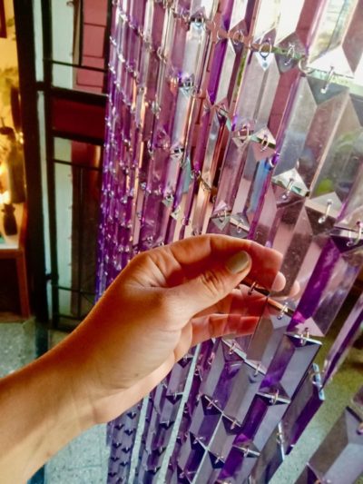 Shop Best Purple Silver Chain Link Room Divider Beaded Curtain